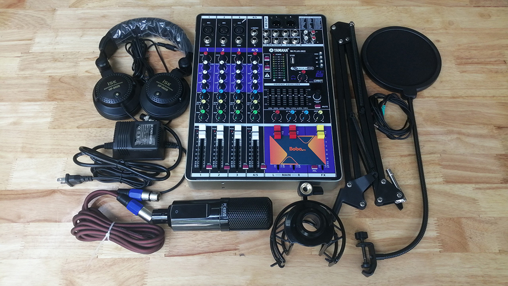 Combo mic thu âm PC- K850 và Mixer M4 Yamaha chính hãng