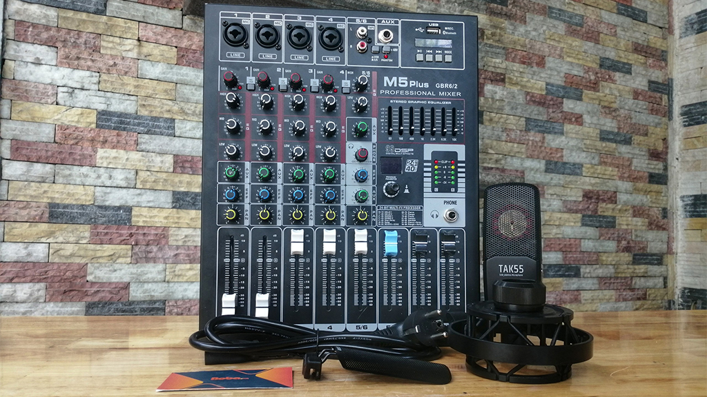 Bộ mic thu âm Tasktar Tak-55 và Mixer M5 Plus chính hãng